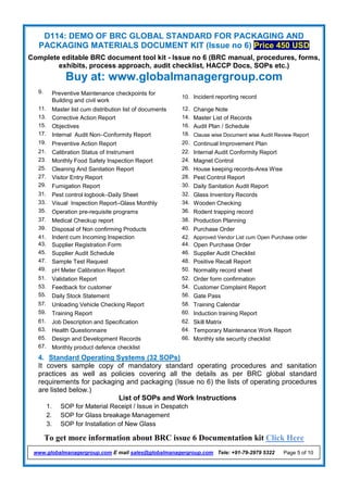 Demo of Readymade BRC IoP issue 6 Document kit by Global Manager Group ...