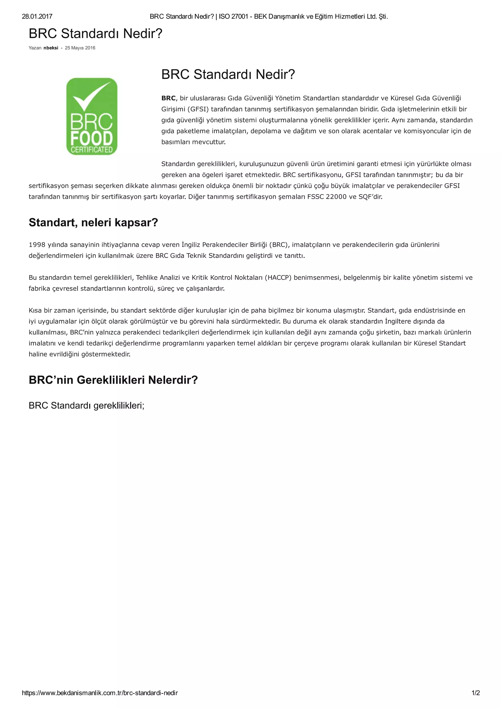 Brc standardı nedir | PDF