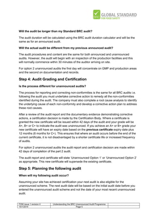 Brc unannounced audits bb | PDF