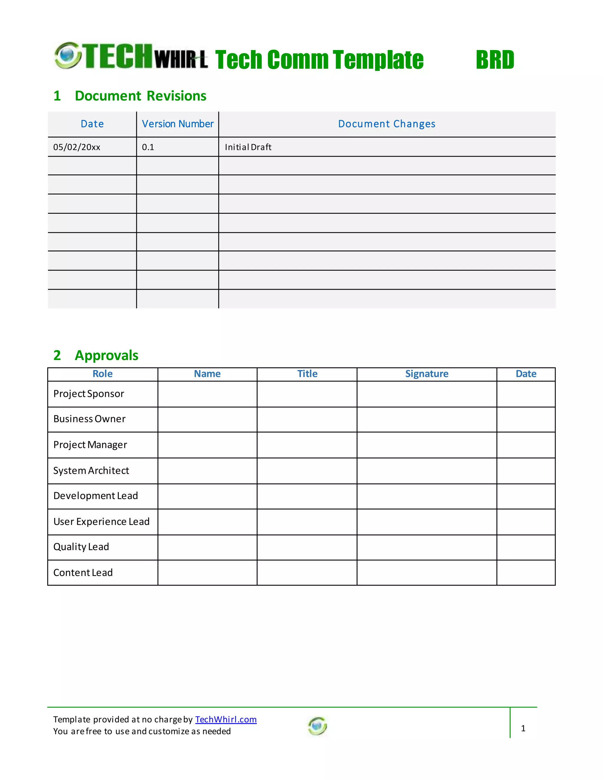 Brd template | DOCX