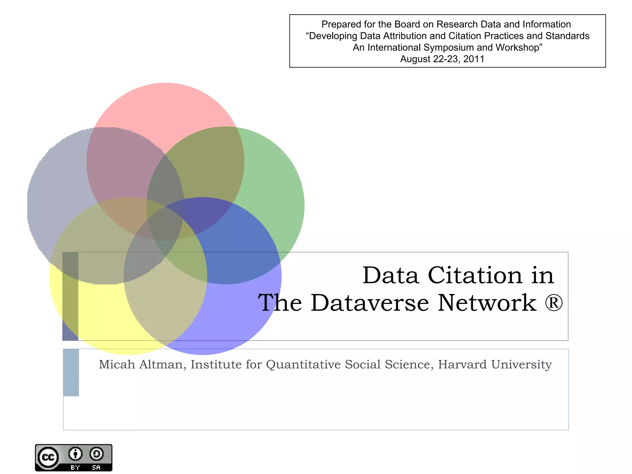 Data Citation in The Dataverse Network | PPT