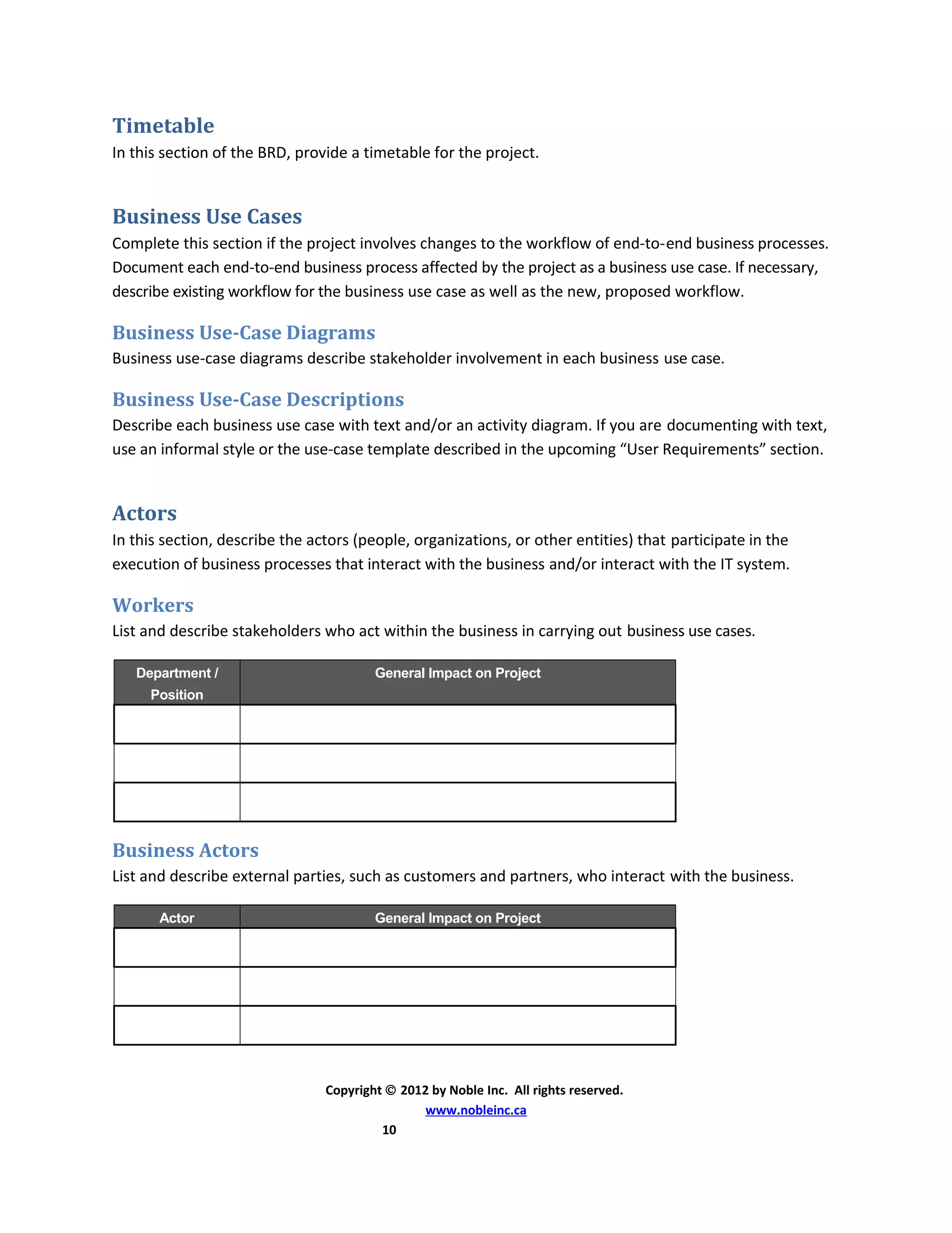 Brd template uml-noble_inc | DOC