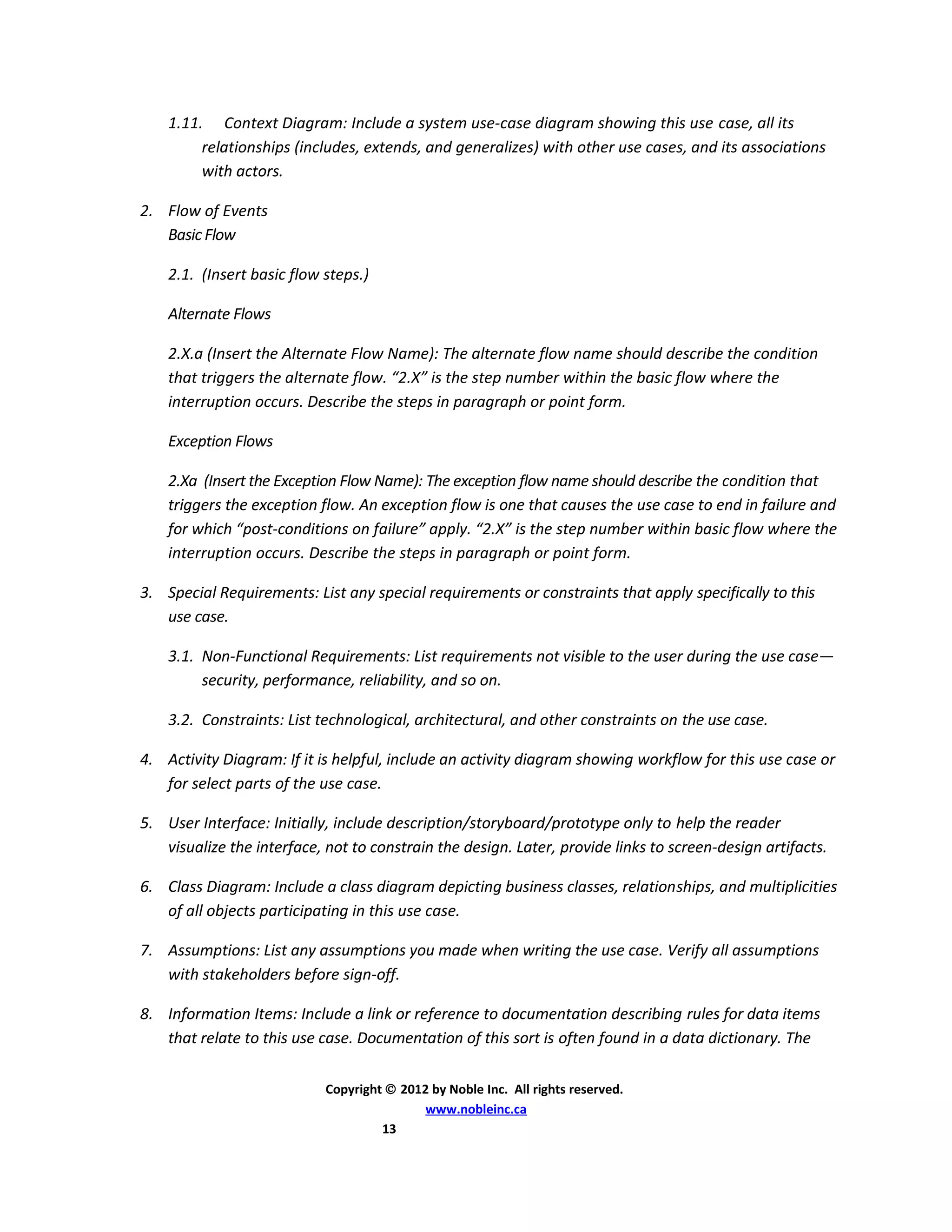 Brd template uml-noble_inc | DOC