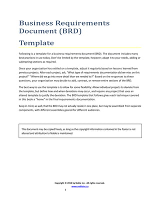 Brd template uml-noble_inc | DOC