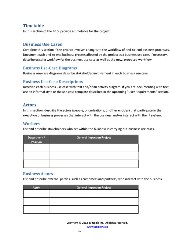 Brd template uml-noble_inc | PDF