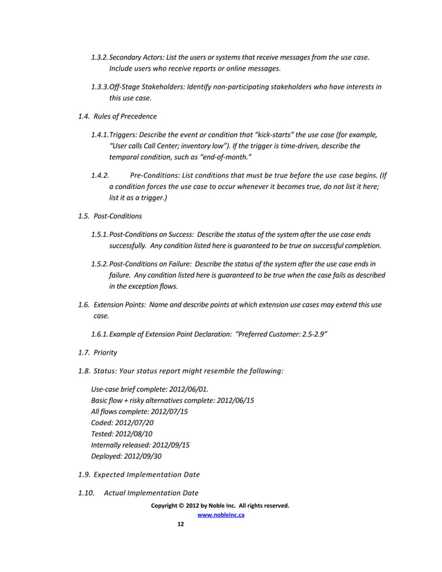Brd template uml-noble_inc | PDF