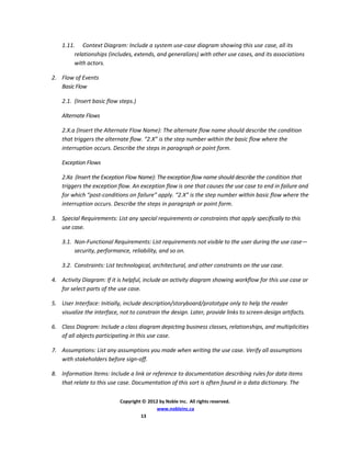 Brd template uml-noble_inc | PDF