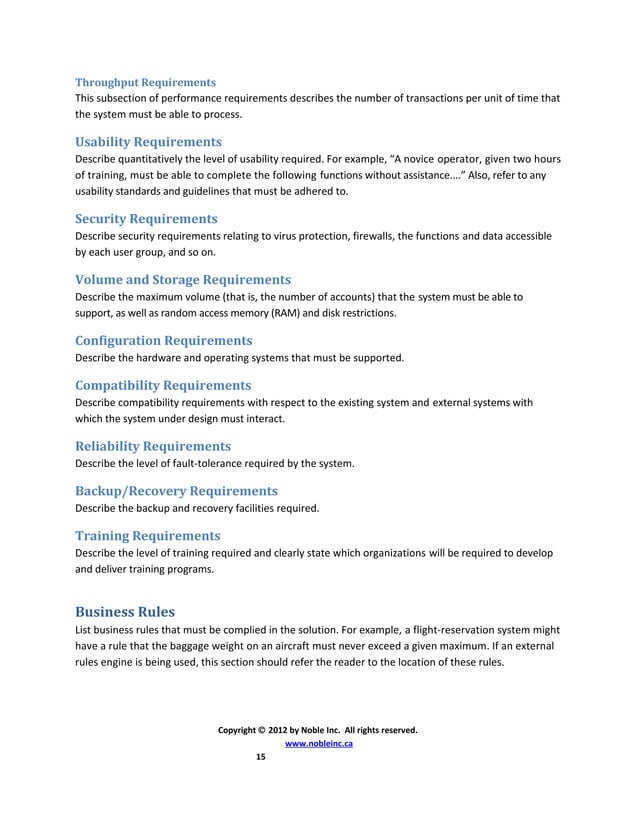 Brd template uml-noble_inc | PDF