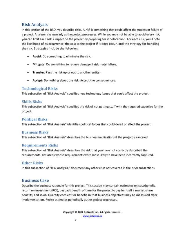 Brd template uml-noble_inc | PDF