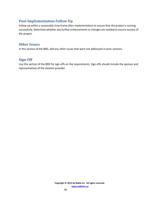 Brd template uml | DOC