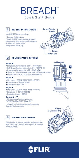 Quickstart Guide | Flir Breach PTQ | Optics Trade | PDF