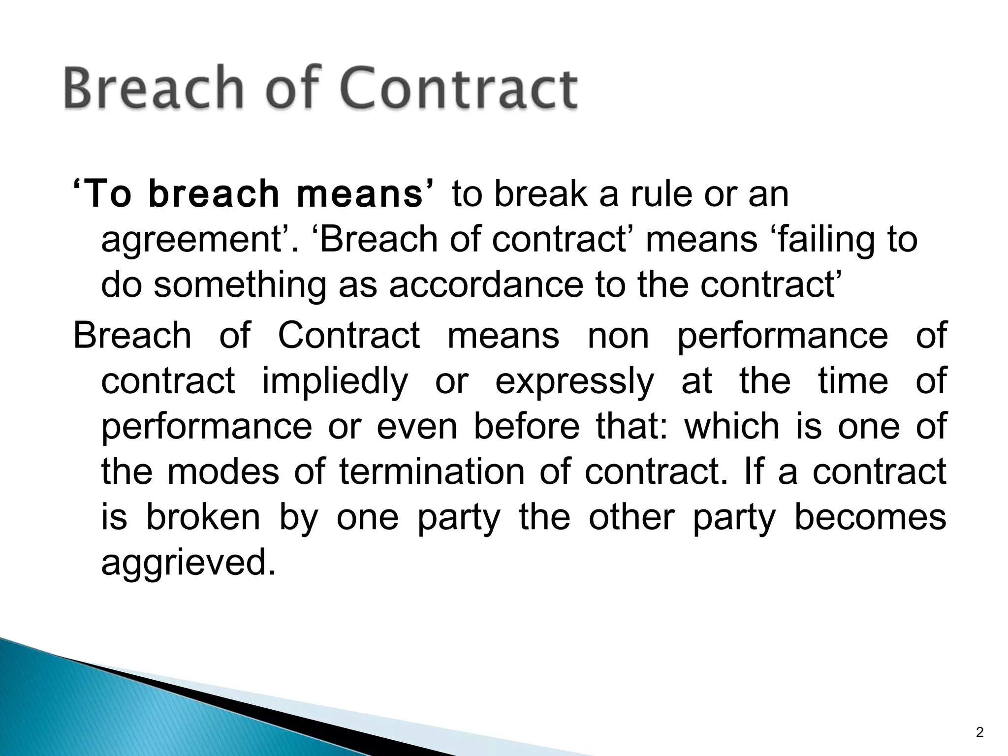 Breach of contract | PPT
