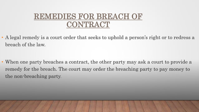 BREACH OF CONTRACT.pptx | Legal Services Industry | Industries