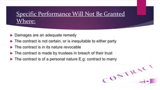 Remedies Of Breach of contract(law) | PPTX