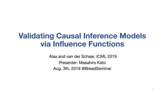 Validating Causal Inference Models via Influence Functions | PPT