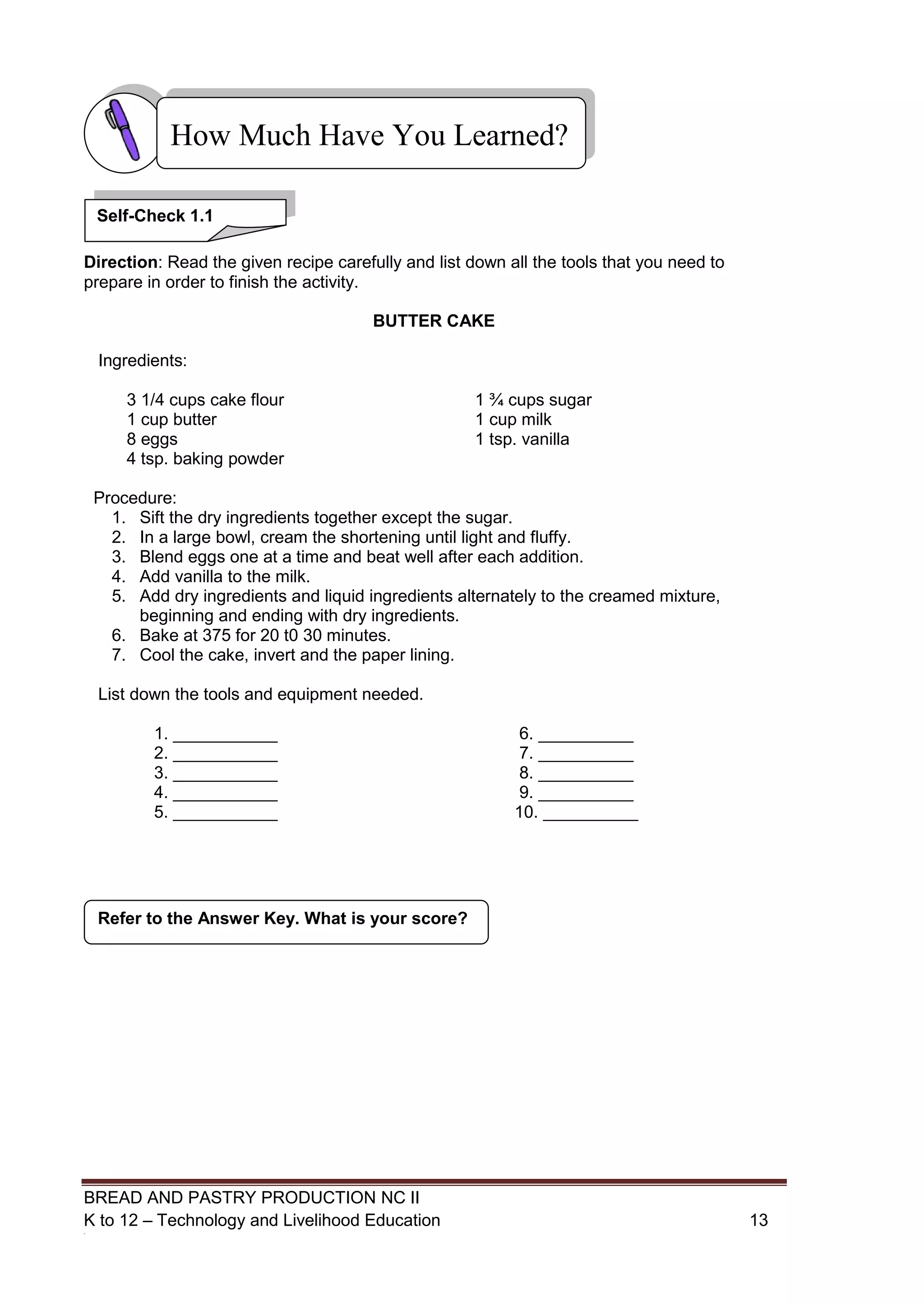 K to 12 Bread and Pastry Learning Module | PDF