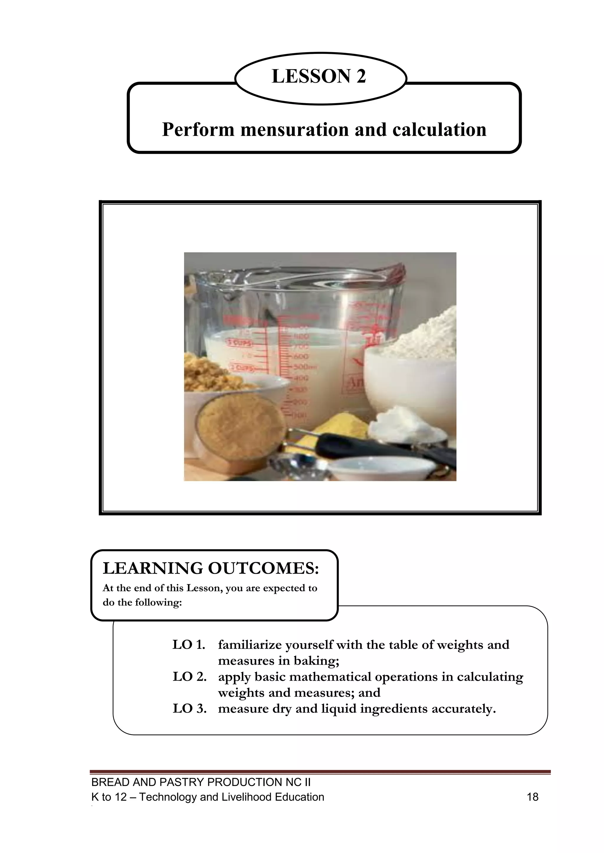 K to 12 Bread and Pastry Learning Module | PDF