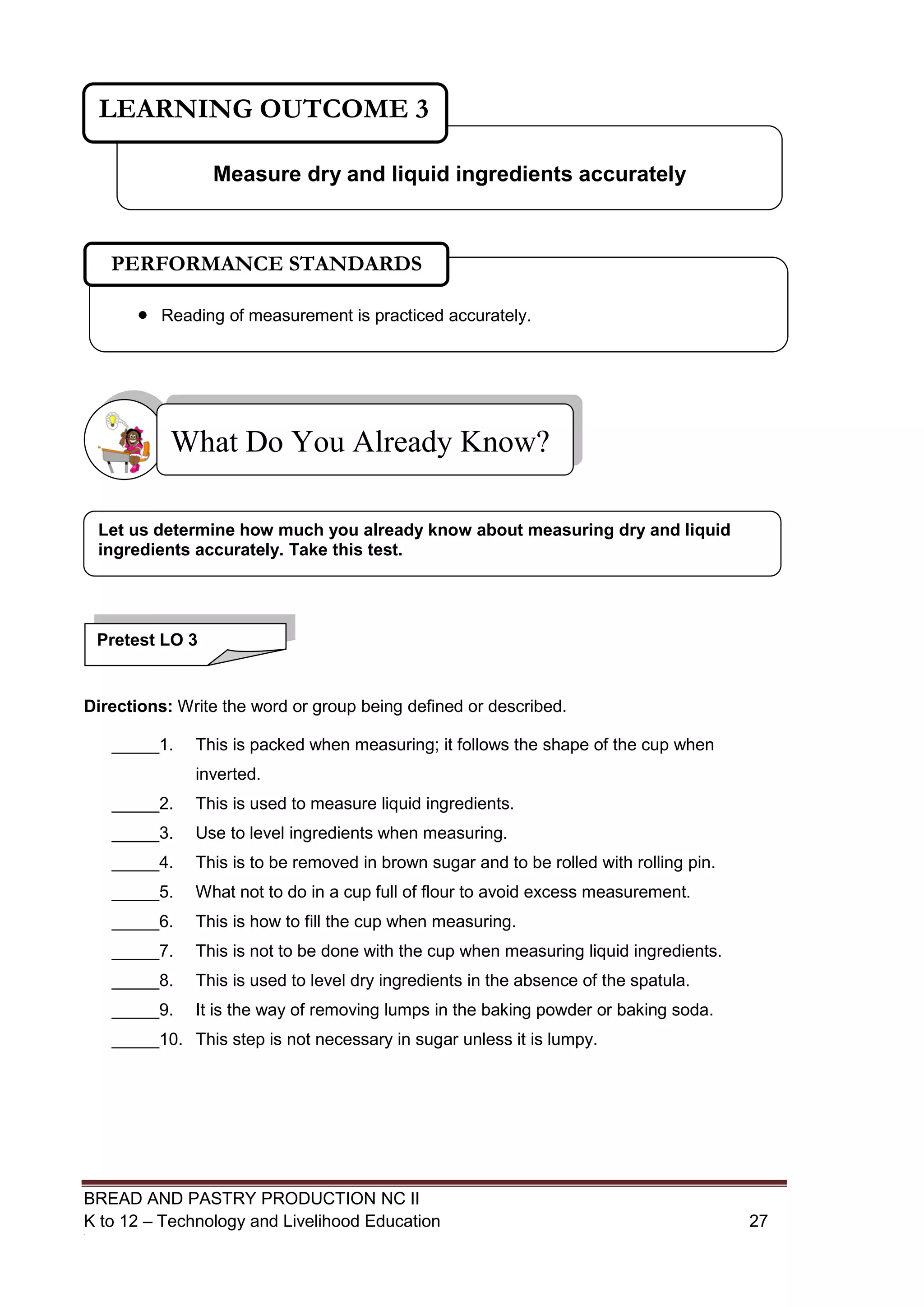 K to 12 Bread and Pastry Learning Module | PDF