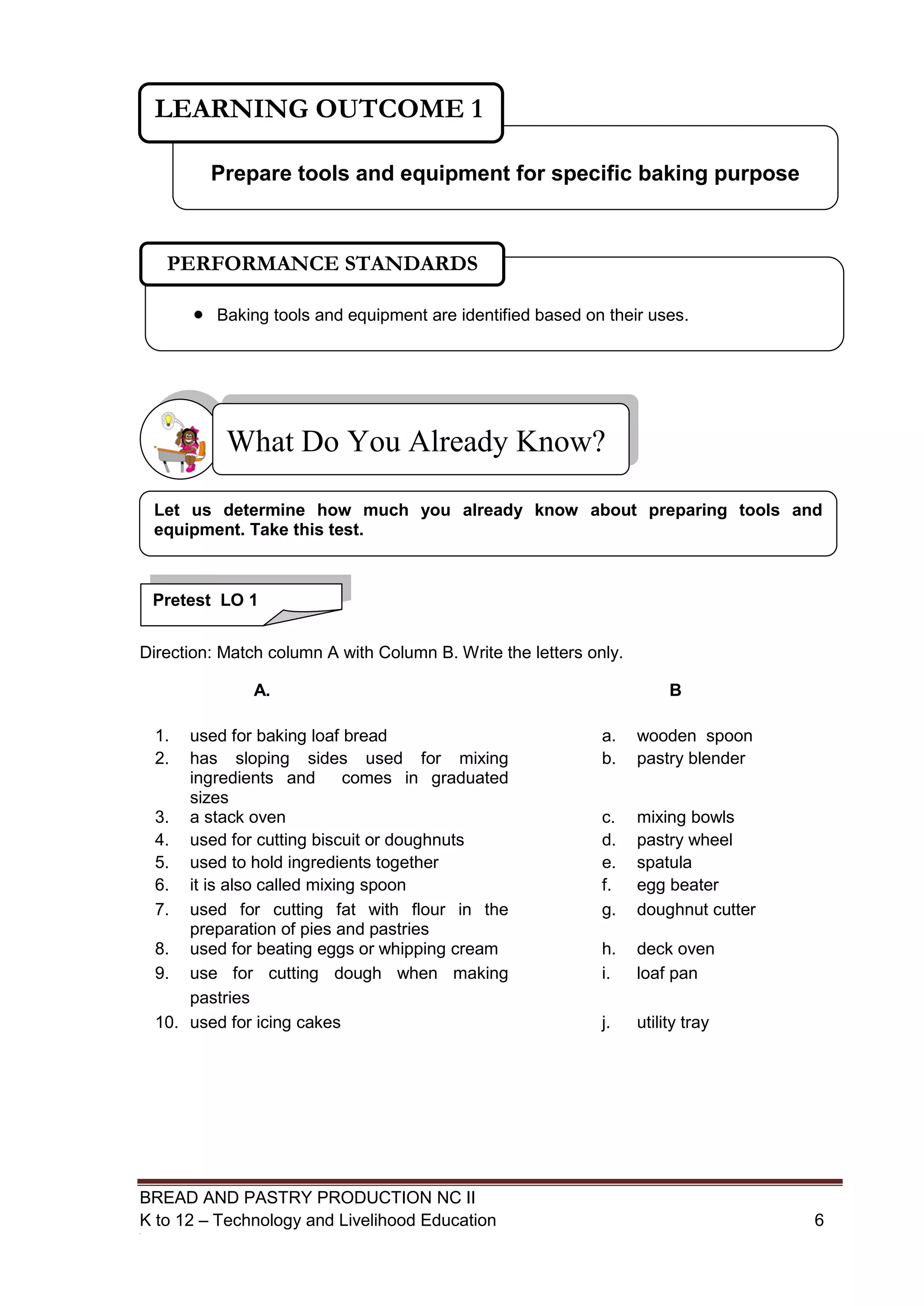 K to 12 Bread and Pastry Learning Module | PDF