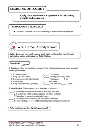 K to 12 Bread and Pastry Learning Module | PDF