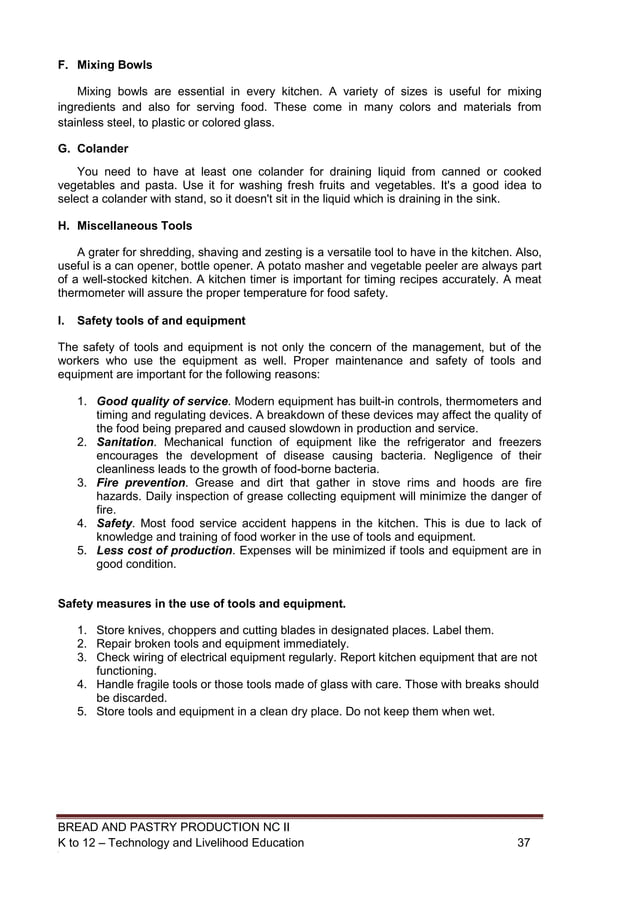 K to 12 Bread and Pastry Learning Module | PDF