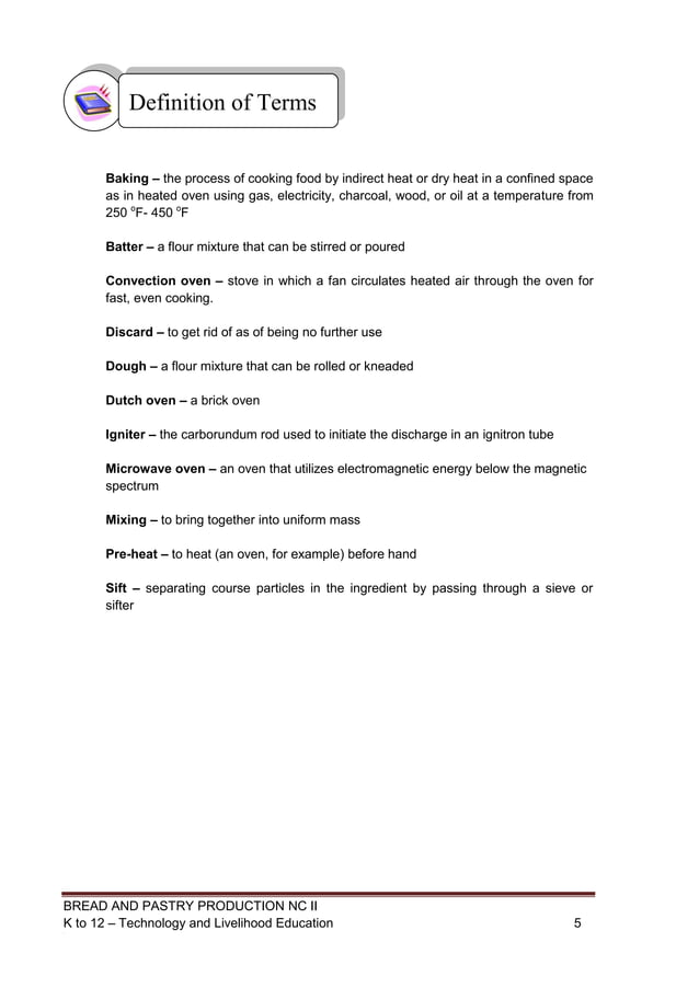 K to 12 Bread and Pastry Learning Module | PDF
