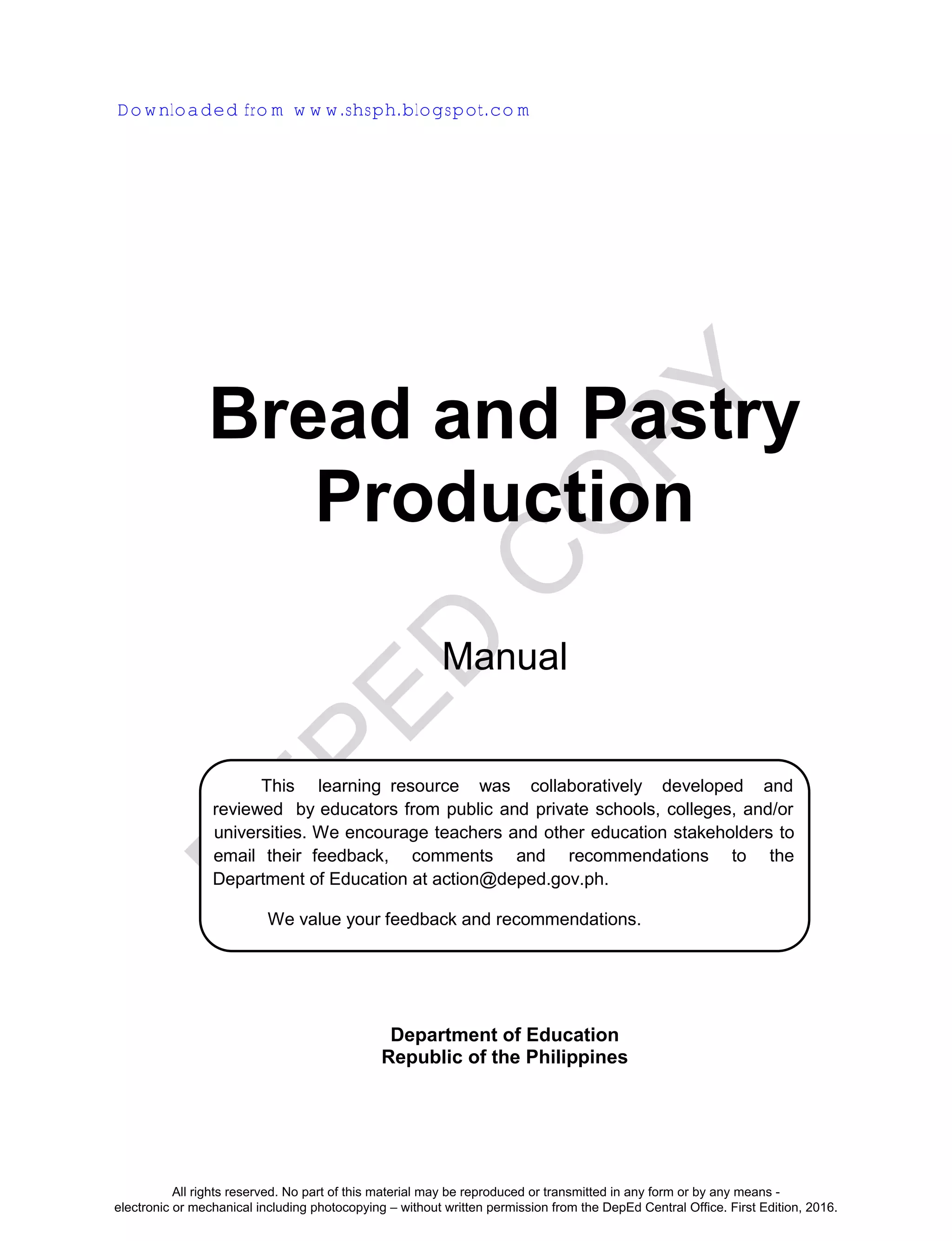 Bread and Pastry Production Manual.pdf | Desserts and Baking | Food & Drink