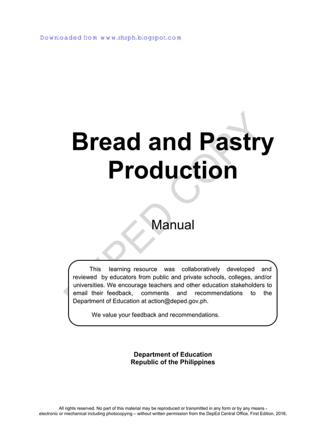 Bread and Pastry Production Manual.pdf | Desserts and Baking | Food & Drink