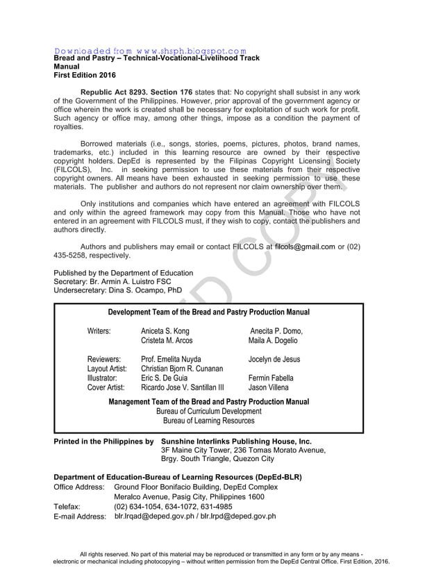 Bread and Pastry Production Manual.pdf | Desserts and Baking | Food & Drink