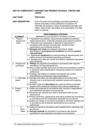 Bread and pastry production nc ii | DOC