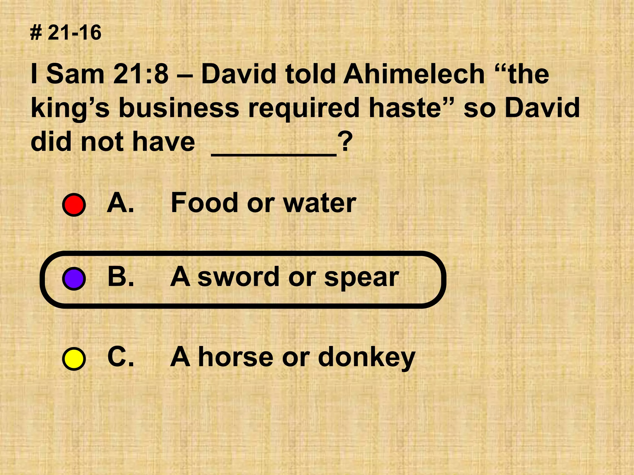 Bread and sword of an exiled king show | PPSX