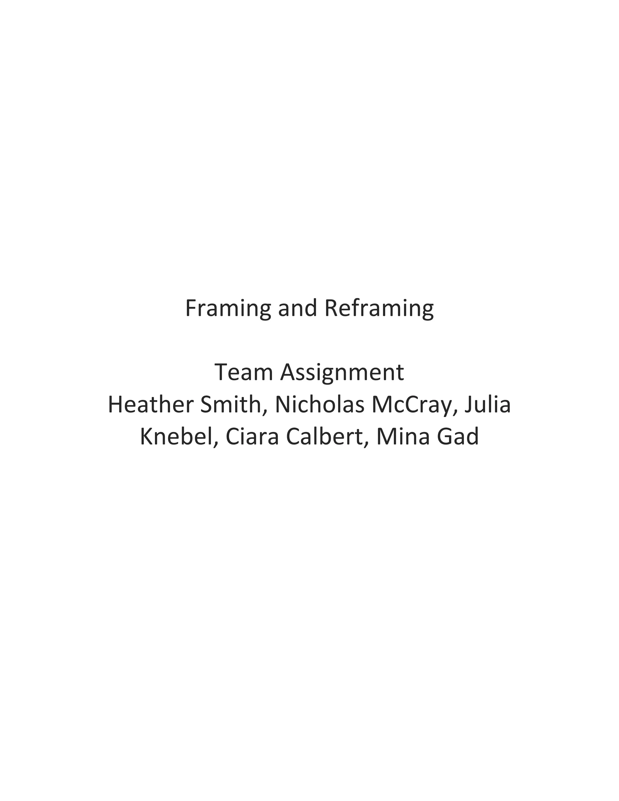 Framing and Reframing - Bread Project | PDF