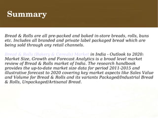 Bread & Rolls Market in India | PPT