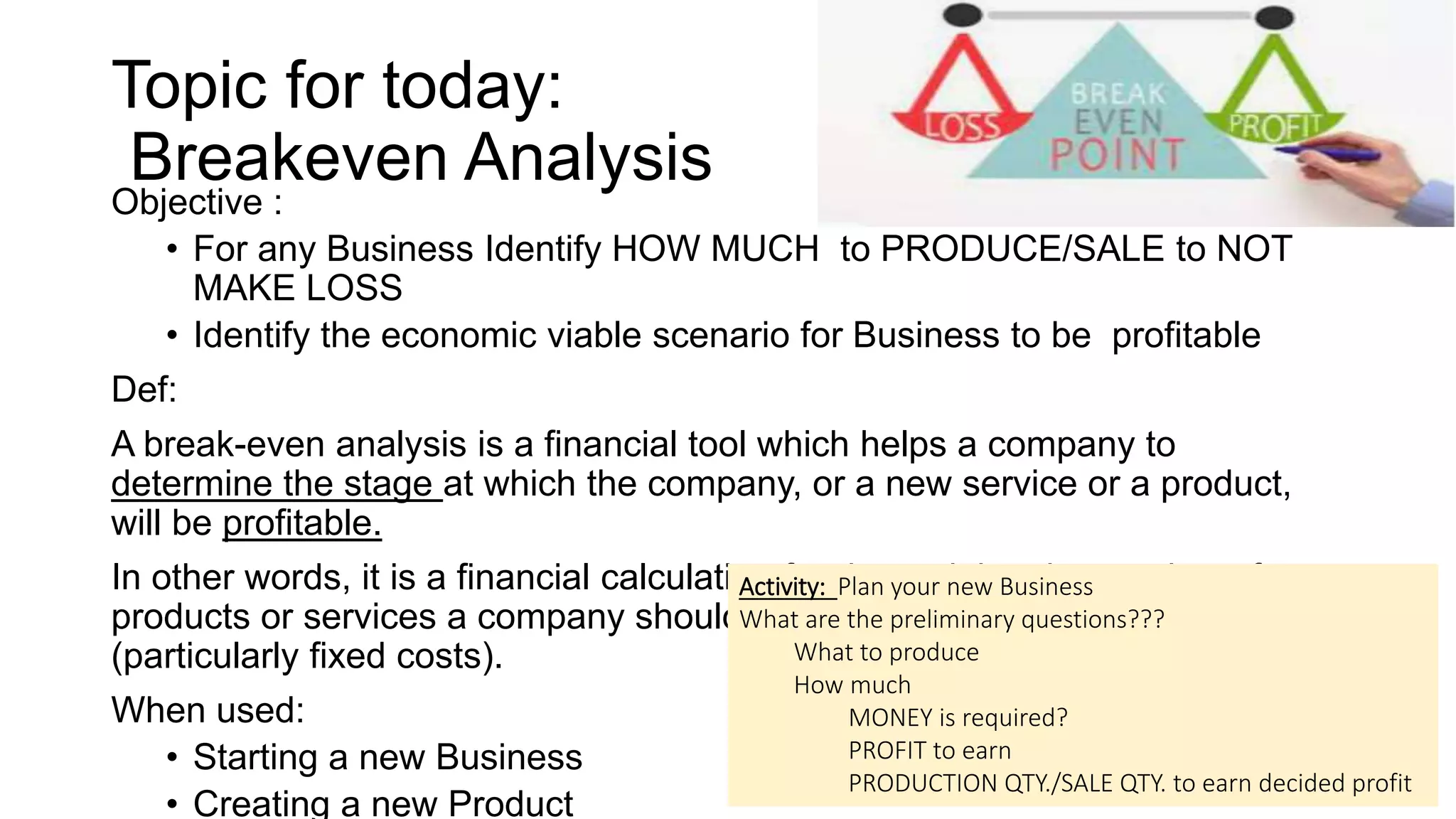 Break-even analysis.pptx | Stocks and Bonds | Personal Investing