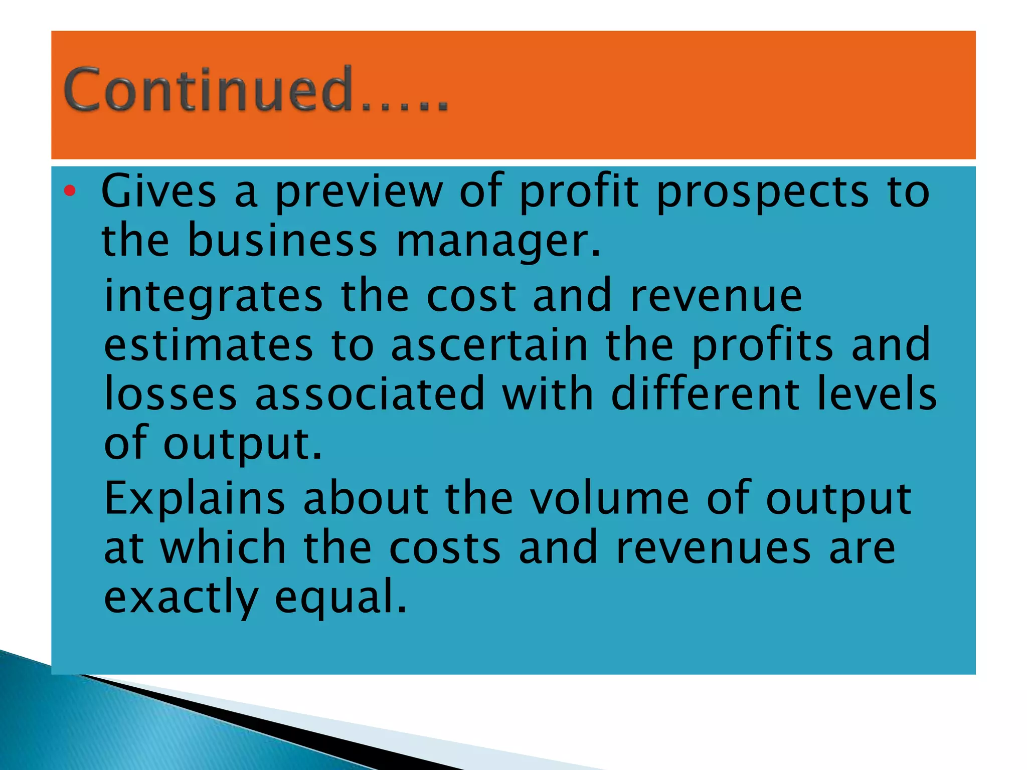 Break even analysis- profit maximization ppt | PPTX