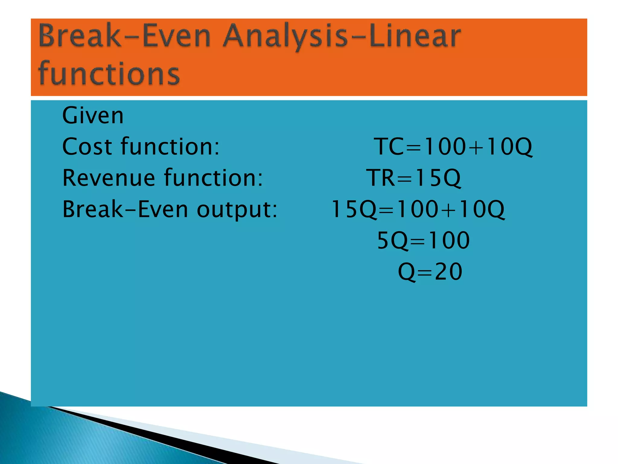 Break even analysis- profit maximization ppt | PPTX