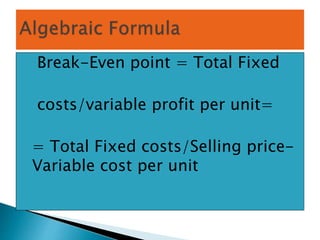 Break even analysis- profit maximization ppt | PPTX