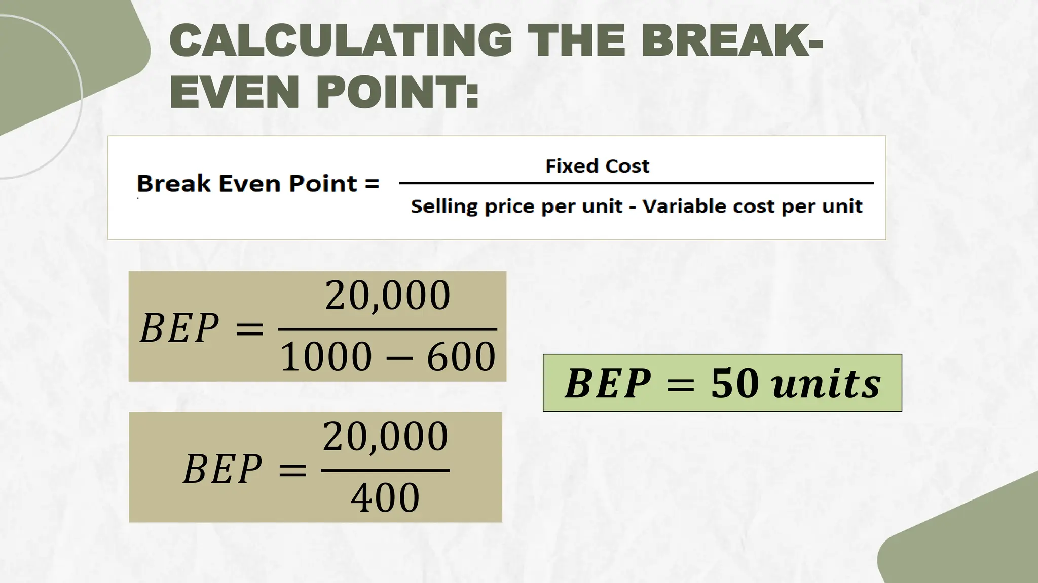 Break-Even Analysis Power point Presentation | PPTX