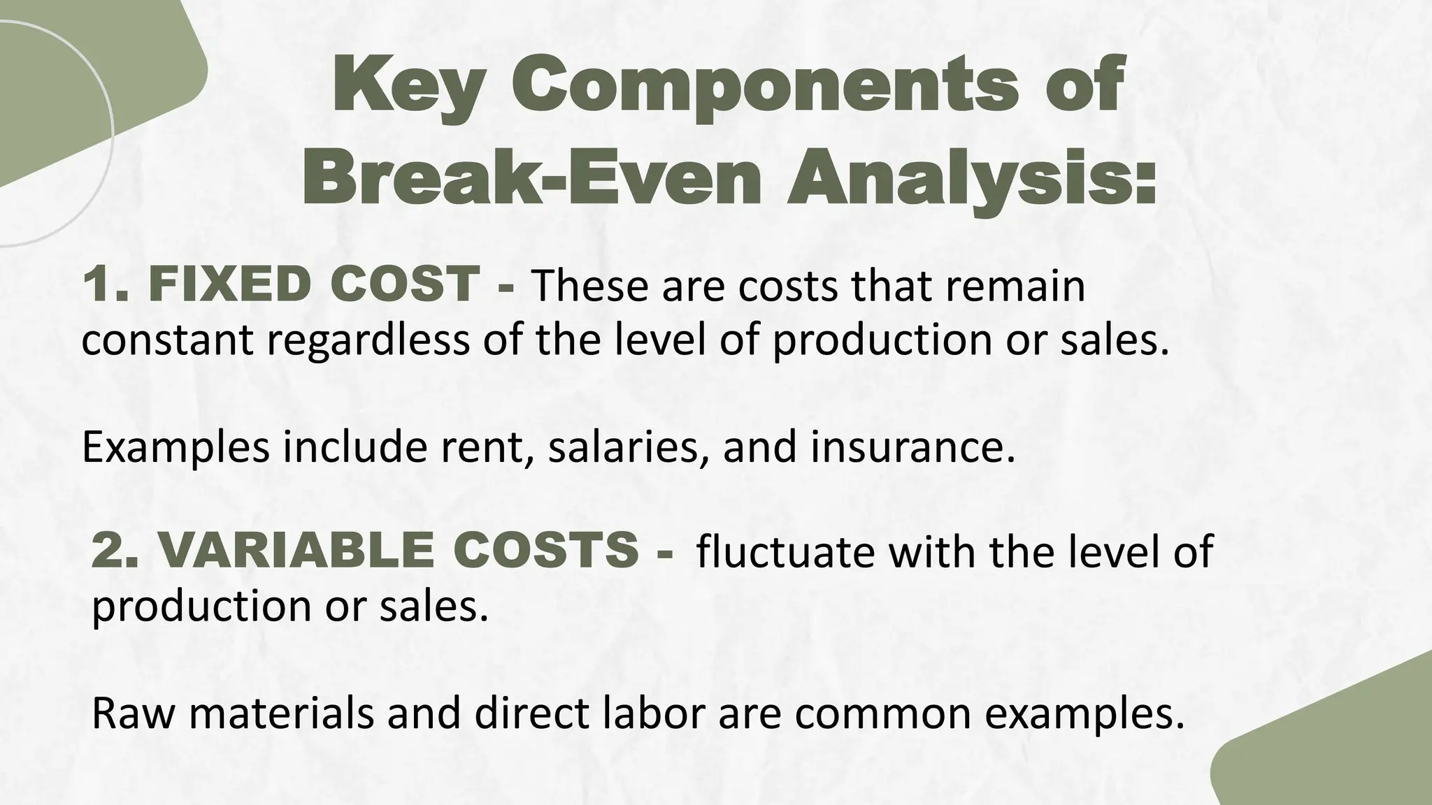 Break-Even Analysis Power point Presentation | PPTX