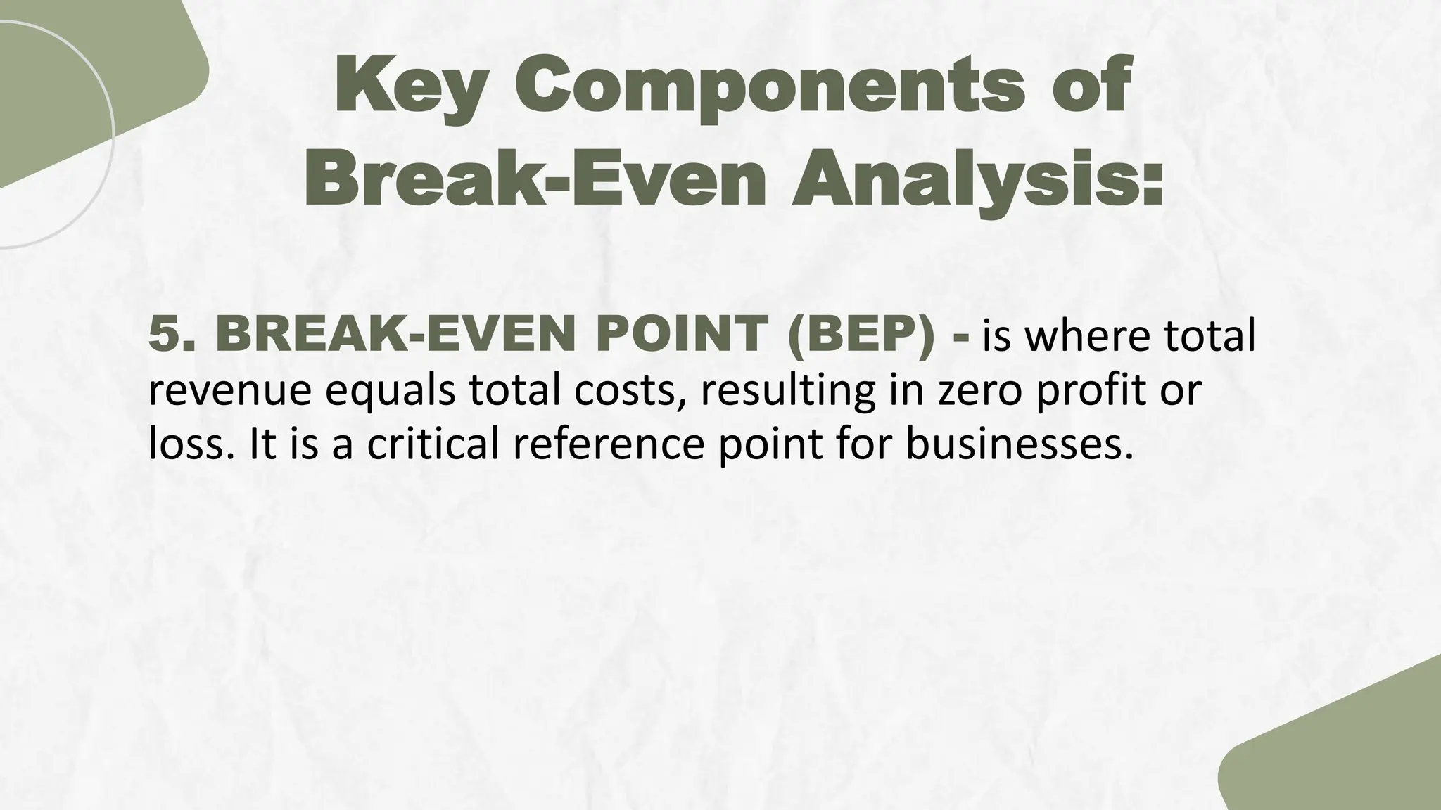 Break-Even Analysis Power point Presentation | PPTX