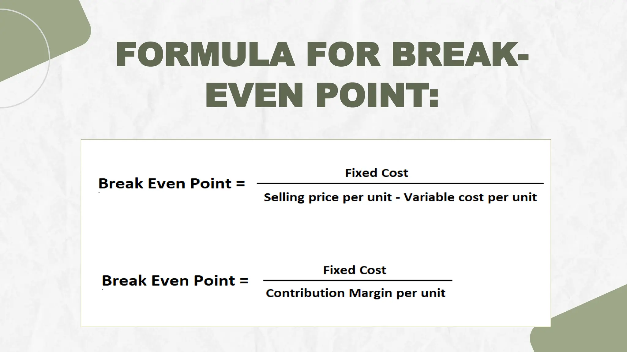 Break-Even Analysis Power point Presentation | PPTX