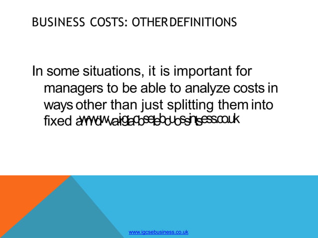 Costs and Break Even Analysis | PPTX