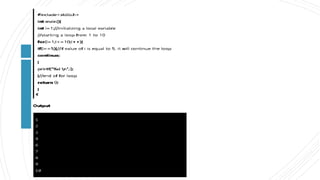 Break and continue in C | PPTX