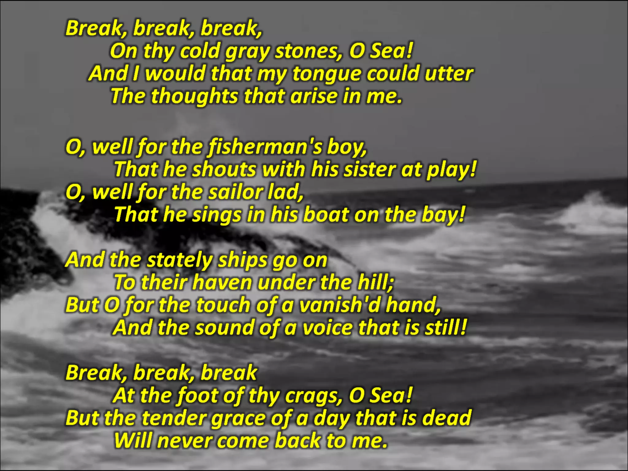 Tennyson's "Break, break, break" | PPT
