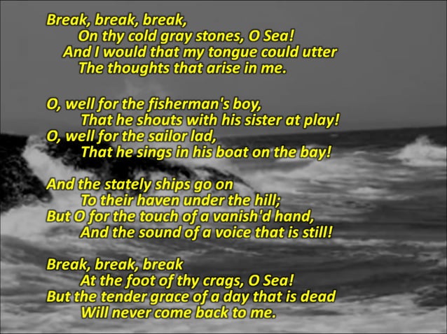 Tennyson's "Break, break, break" | PPT | Poetry | Books and Literature