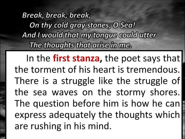 Tennyson's "Break, break, break" | PPT | Poetry | Books and Literature