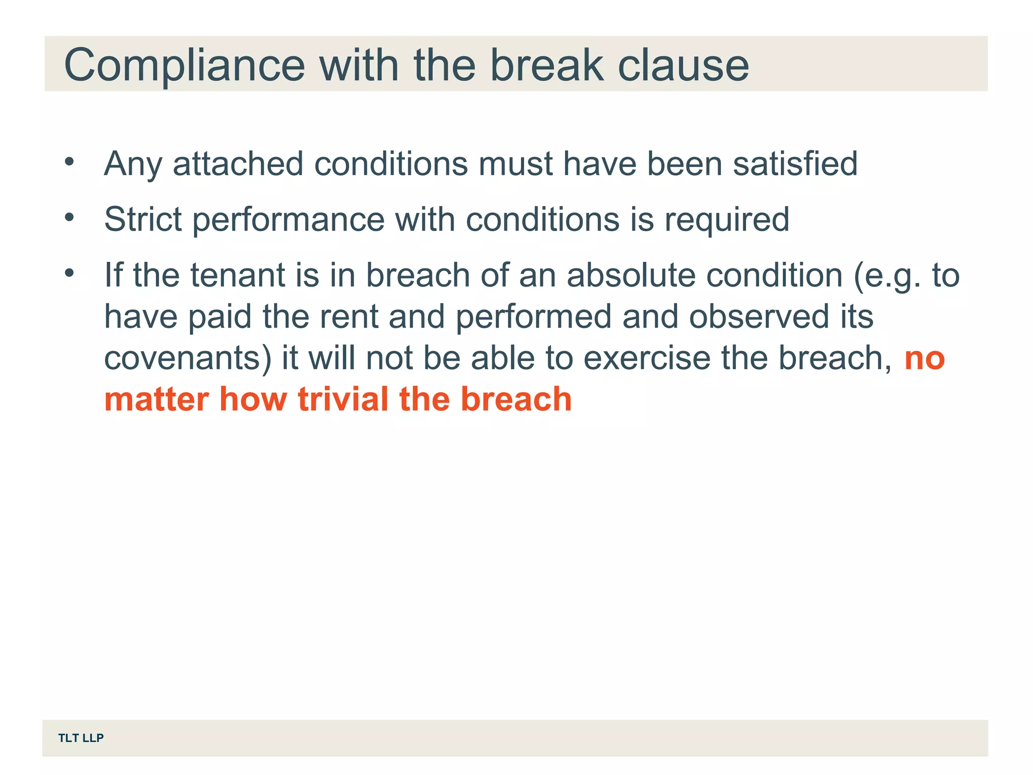 Break clauses: where are we now? | PPT