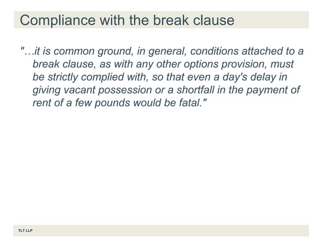 Break clauses: where are we now? | PPT