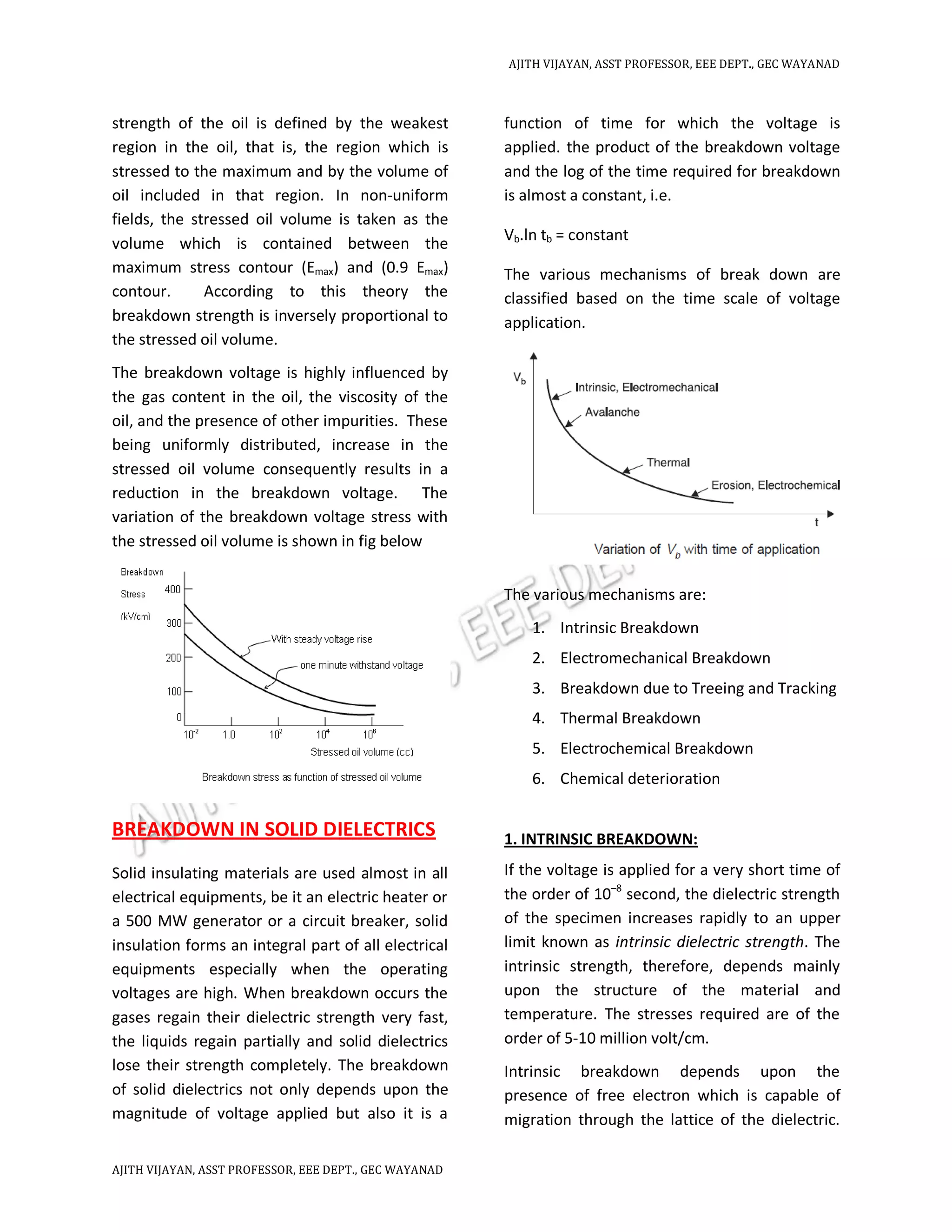 Breakdown in solids, liquids and gases | PDF