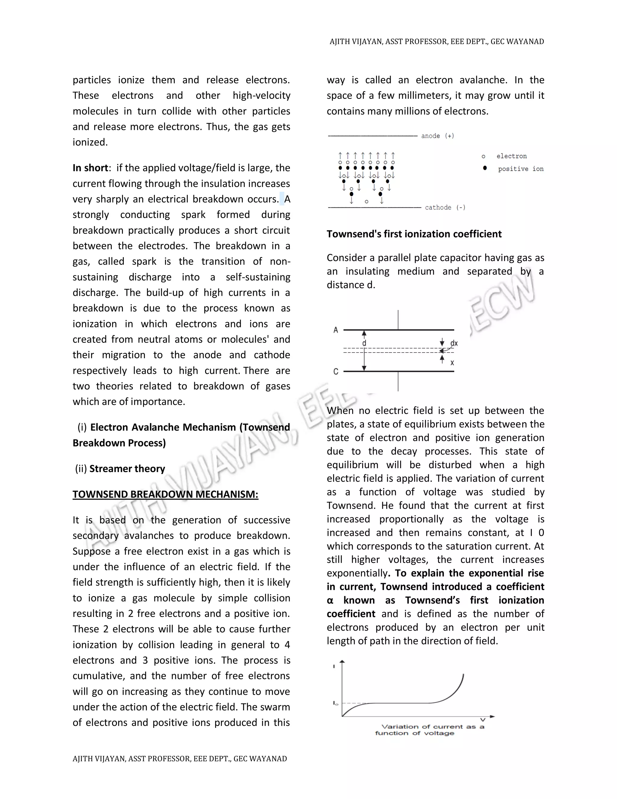 Breakdown in solids, liquids and gases | PDF